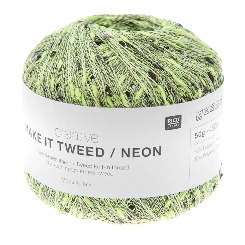 Make It Tweed Neon 001 Yellow | Yarn Queen Prague - Vlny a příze
